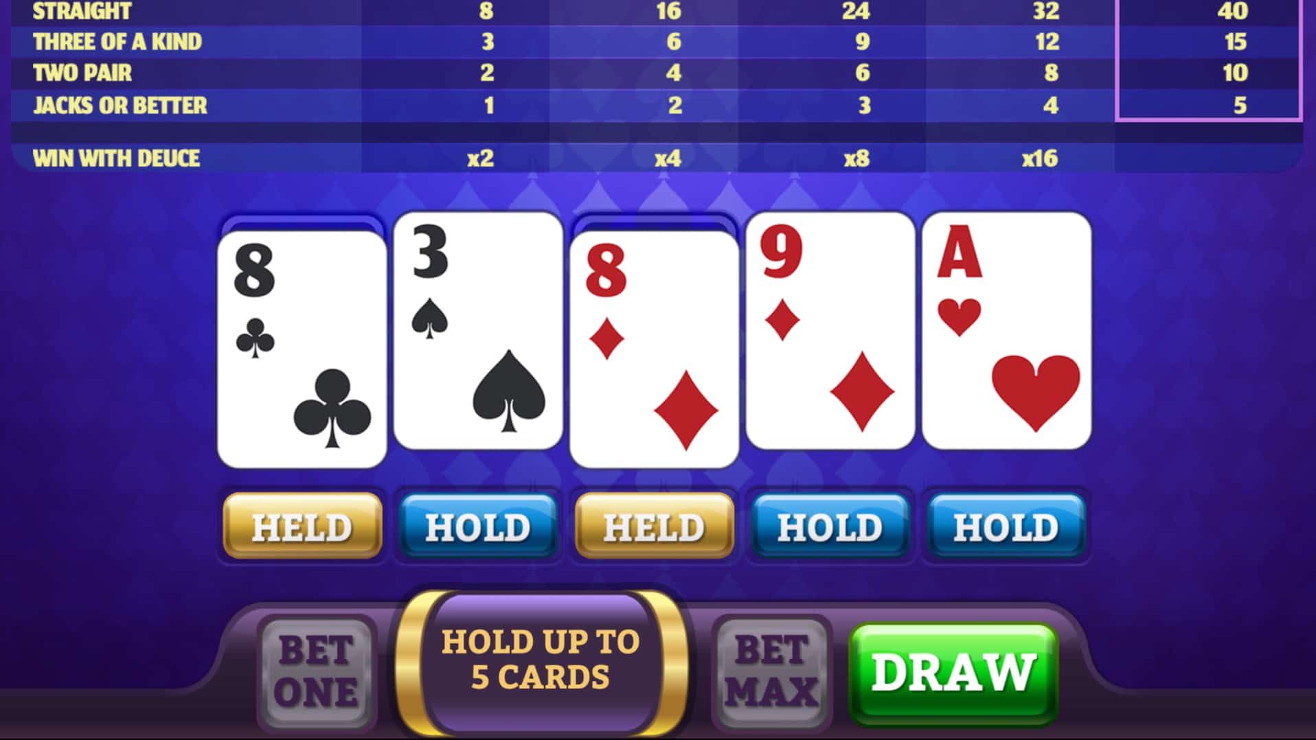 Double Deuce Poker HD | Free Online Poker Card Game | Pogo