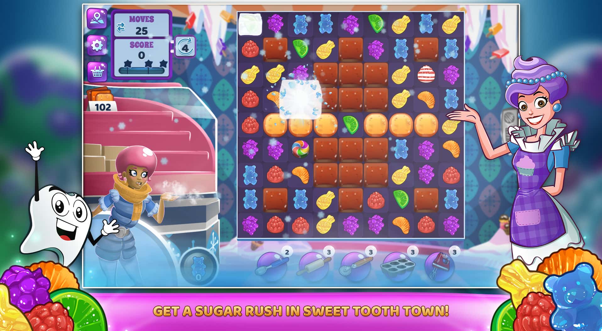 Sweet Tooth Town | Free Online Match 3 Puzzle Game | Pogo