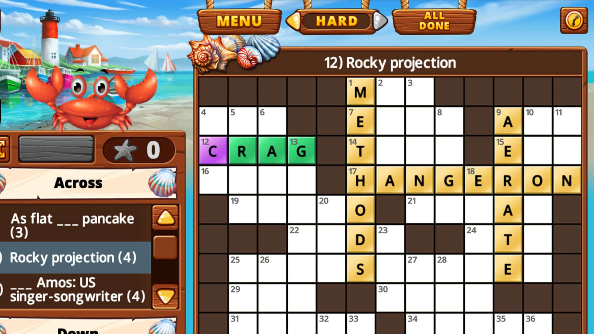 Crossword Cove Pogo | Spell Words With A Starfish!