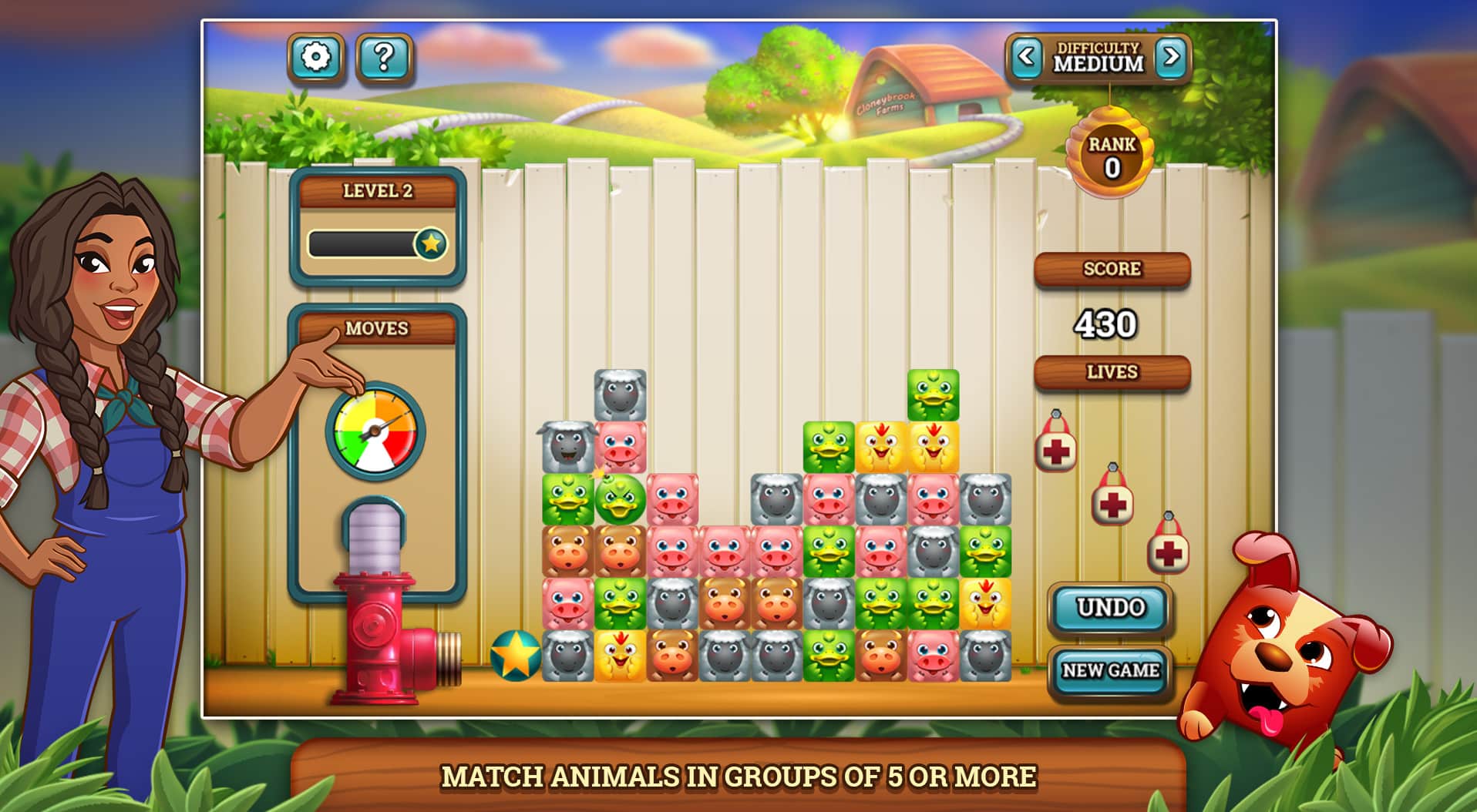 Stack Em: Free Online Match-3 Game with Adorable Farm Animals