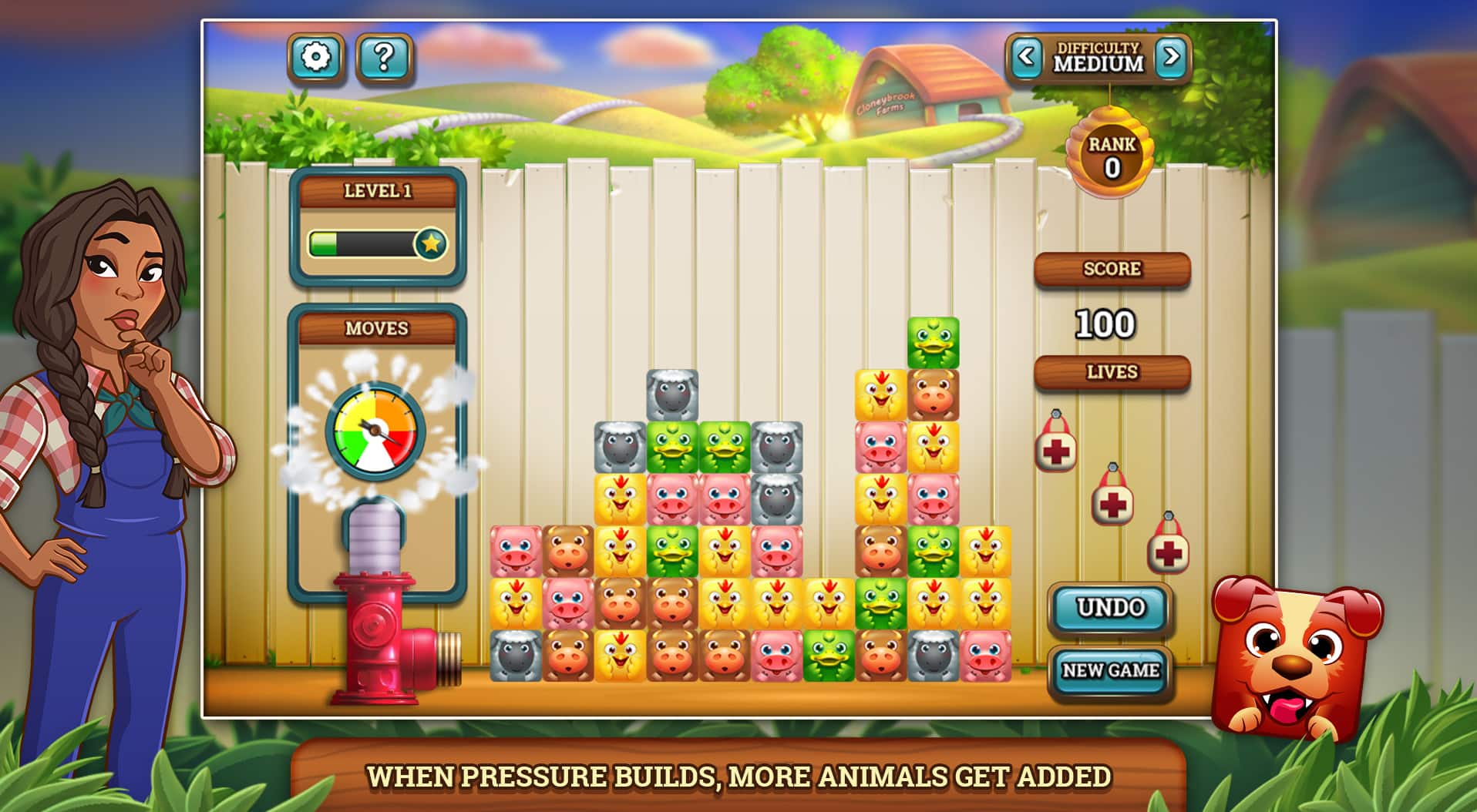 Stack Em: Free Online Match-3 Game with Adorable Farm Animals